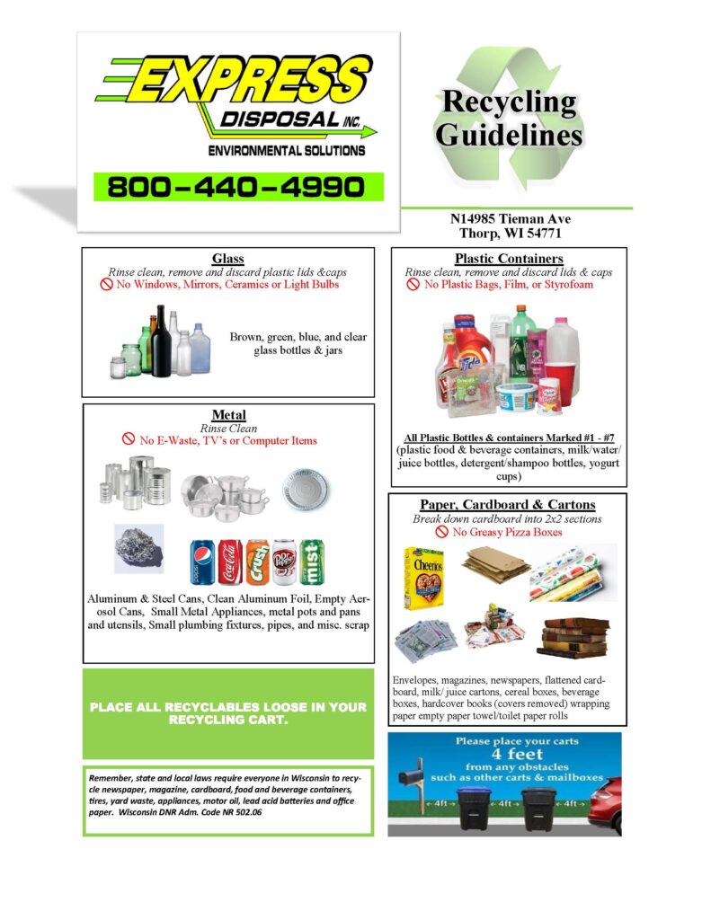 Recycling-Flyer-2021 | Town of Anson, Chippewa County, Wisconsin
